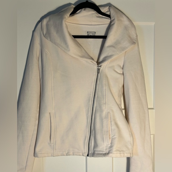 Converse | Tops | Converse One Star Ladies Zip Up Cowl Neck Sweatshirt ...